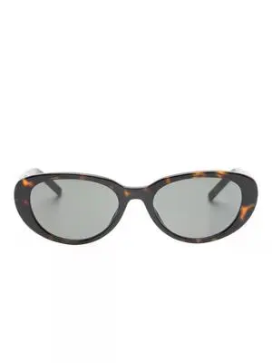 Saint Laurent Oval-frame Sunglasses - Brown