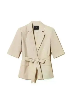 TWINSET Short-sleeve Belted Blazer - Neutrals