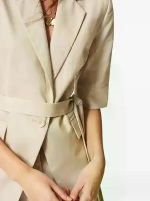 TWINSET Belted Short-sleeve Blazer - Neutrals
