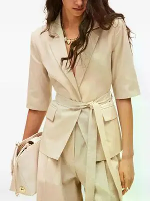 TWINSET Belted Short-sleeve Blazer - Neutrals