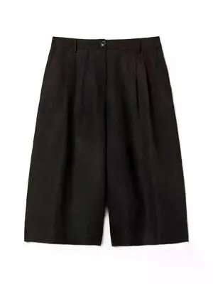 TWINSET Pleated Bermuda Shorts - Black