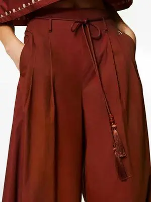 TWINSET Floral-embroidered Palazzo Trousers