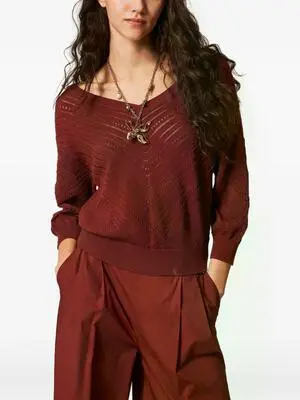 TWINSET Pointelle Knit Top - Red
