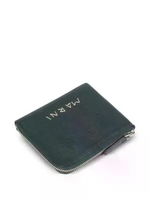 Marni Mending-embroidery Logo Wallet - Green