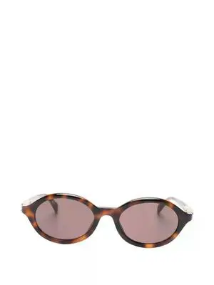 Gucci Oval Crystal Sunglasses - Brown