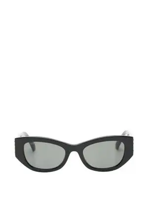 Gucci Geometric Sunglasses With Logo Detail - Black