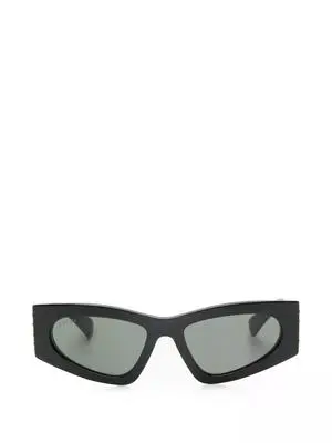Gucci Logo-detail Geometric Sunglasses - Black