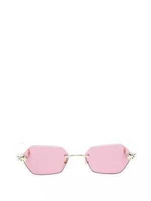 CARTIER Geometric Rimless Sunglasses - Gold