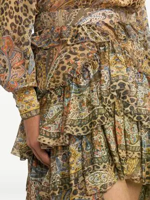 Etro Paisley-print Ruffled Skirt