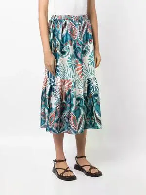 Ba&sh Botanical-print Flared Skirt