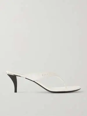 Gucci Logo-embellished Leather Thong Sandals - Black