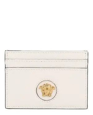 Versace Medusa Leather Card Holder - White/gold