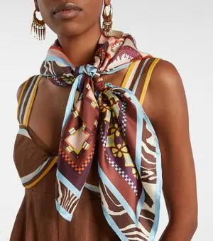 ALEMAIS Wilson Printed Silk Twill Scarf