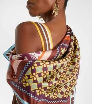 ALEMAIS Wilson Printed Silk Twill Scarf
