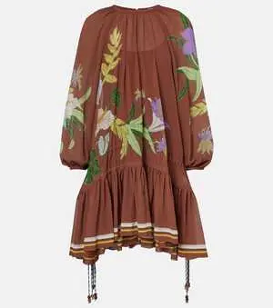 ALEMAIS Alfie Gathered Mini Dress - Brown