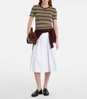 Prada Striped Cotton-blend T-shirt