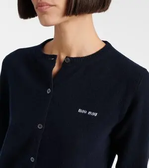 Miu Miu Logo Cashmere Cardigan