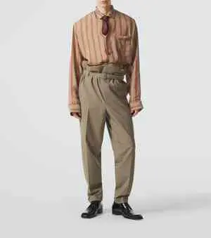 Saint Laurent Striped Twill Shorts