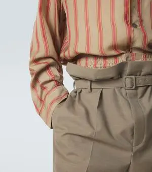Saint Laurent Striped Twill Shorts
