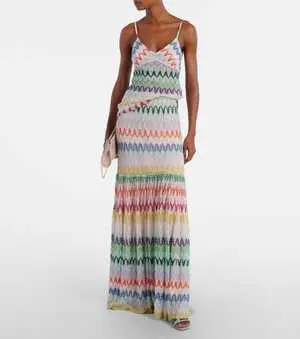Missoni Tiered Lamé Maxi Skirt