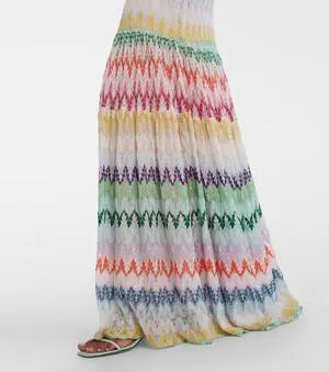 Missoni Tiered Lamé Maxi Skirt