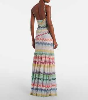 Missoni Tiered Lamé Maxi Skirt