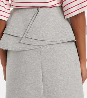 Plan C Ruffled Cotton-blend Midi Skirt