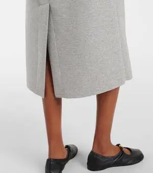 Plan C Ruffled Cotton-blend Midi Skirt