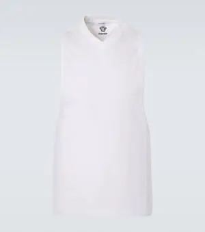 Versace Cotton-blend Jersey Tank Top - White