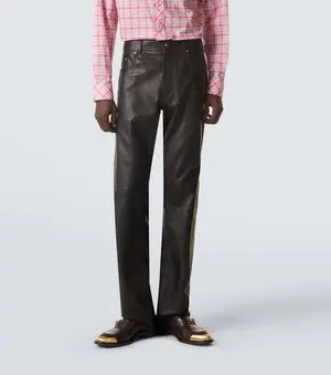 Versace Leather Straight Pants