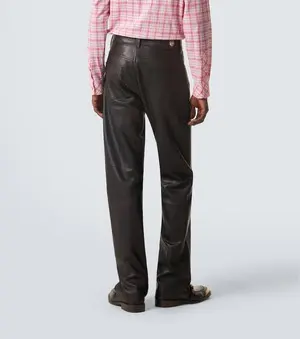 Versace Leather Straight Pants