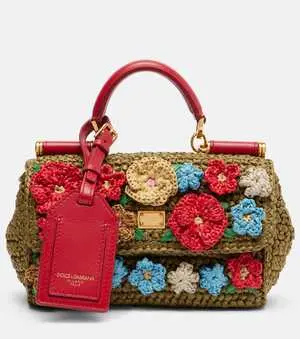 Dolce & Gabbana My Sicily Mini Raffia-effect Top-handle Bag - Multicoloured