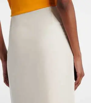 Versace Printed Silk Poplin Midi Skirt