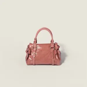 Miu Miu Shiny Leather Top-handle Bag - Antique