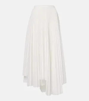 Plan C Plissé Asymmetric Muslin Maxi Skirt - White