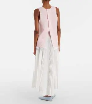 Plan C Plissé Asymmetric Maxi Skirt