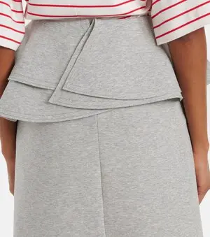 Plan C Ruffled Cotton-blend Midi Skirt