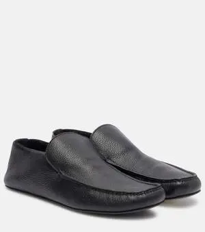 THE ROW Leo Shearling-lined Leather Loafers