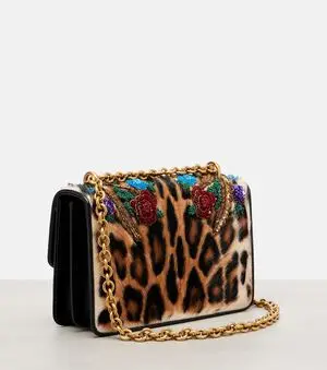 Valentino Garavani Vain Small Embellished Calf Hair Shoulder Bag
