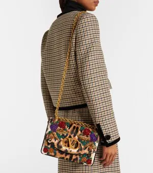 Valentino Garavani Vain Small Embellished Calf Hair Shoulder Bag