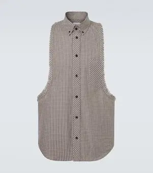 Versace Checked Cotton Shirt - Beige