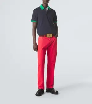 Versace Medusa Cotton Polo Shirt - Blue