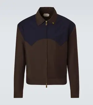 Versace Medusa Wool And Mohair Blouson Jacket - Brown