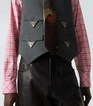 Versace Embellished Wool-mohair Vest