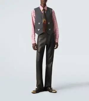 Versace Embellished Wool And Mohair Vest