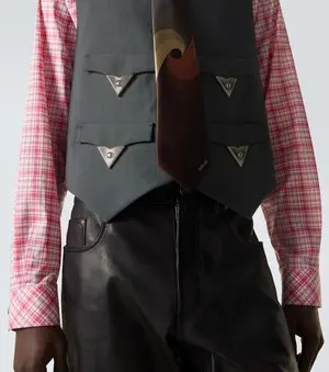 Versace Embellished Wool And Mohair Vest