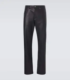 Versace Leather Straight Pants