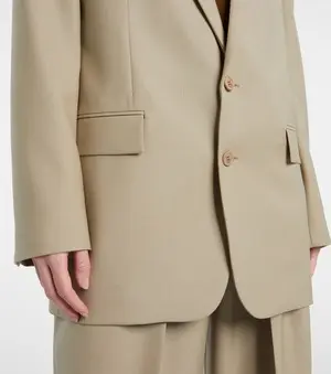 Saint Laurent Wool And Silk Blazer - Beige