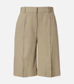 TOTEME High-rise Bermuda Shorts - Beige
