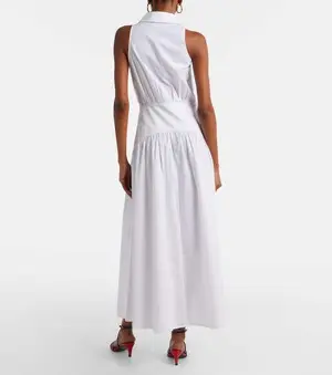 Staud Cotton Poplin Midi Dress - White